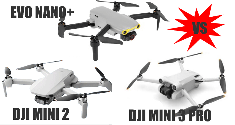 Battle of Consumer Drones: EVO Nano Plus vs DJI Mini 3 Pro vs Mini 2 ...